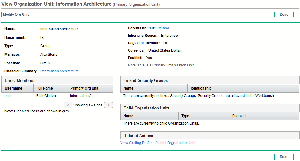 Creating an Organization Unit